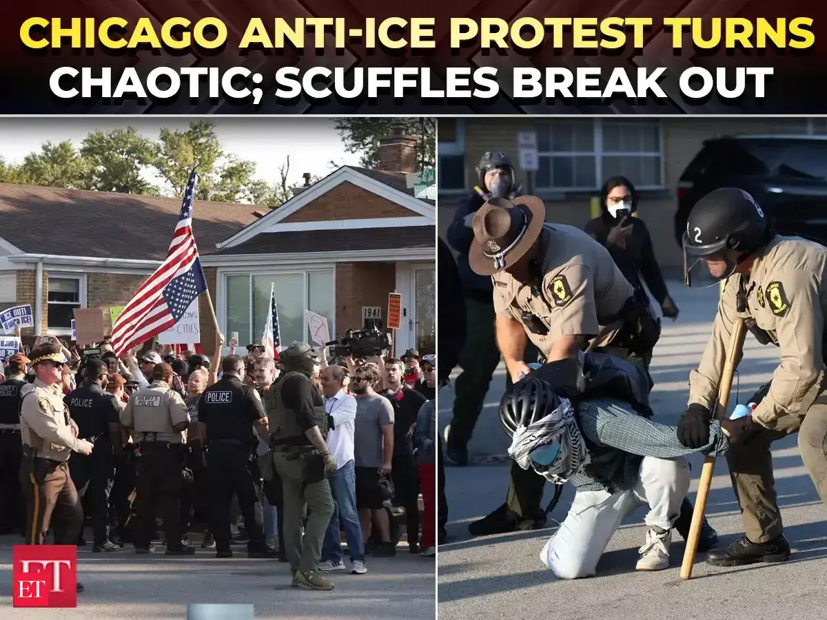 US Immigration Crackdown | Chaos in Chicago, major scuffles as anti-ICE ...