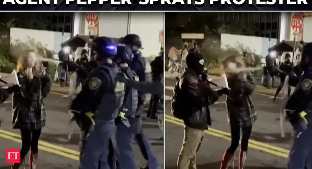 US Immigration Crackdown | Portland erupts as DHS officer pepper-sprays ...
