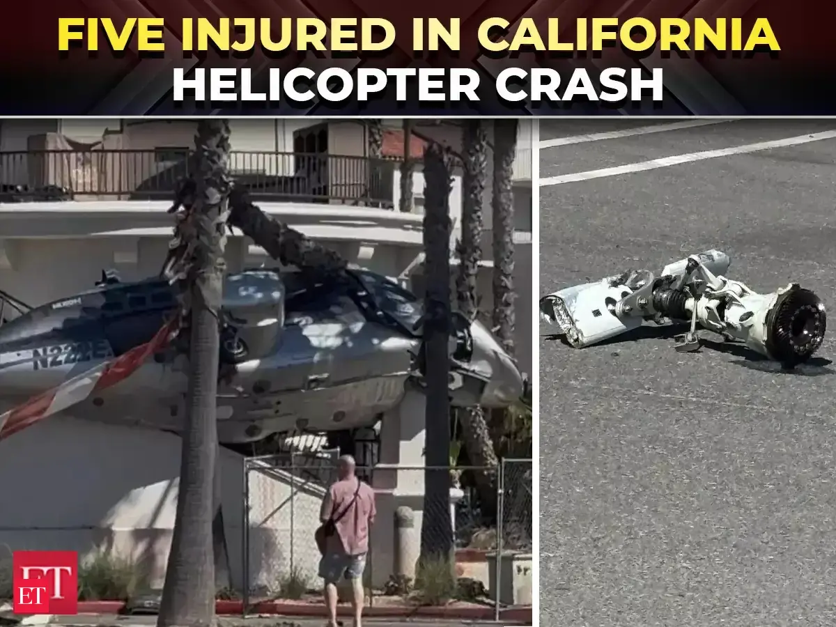Helicopter crashes near beach in southern California, five injured ...
