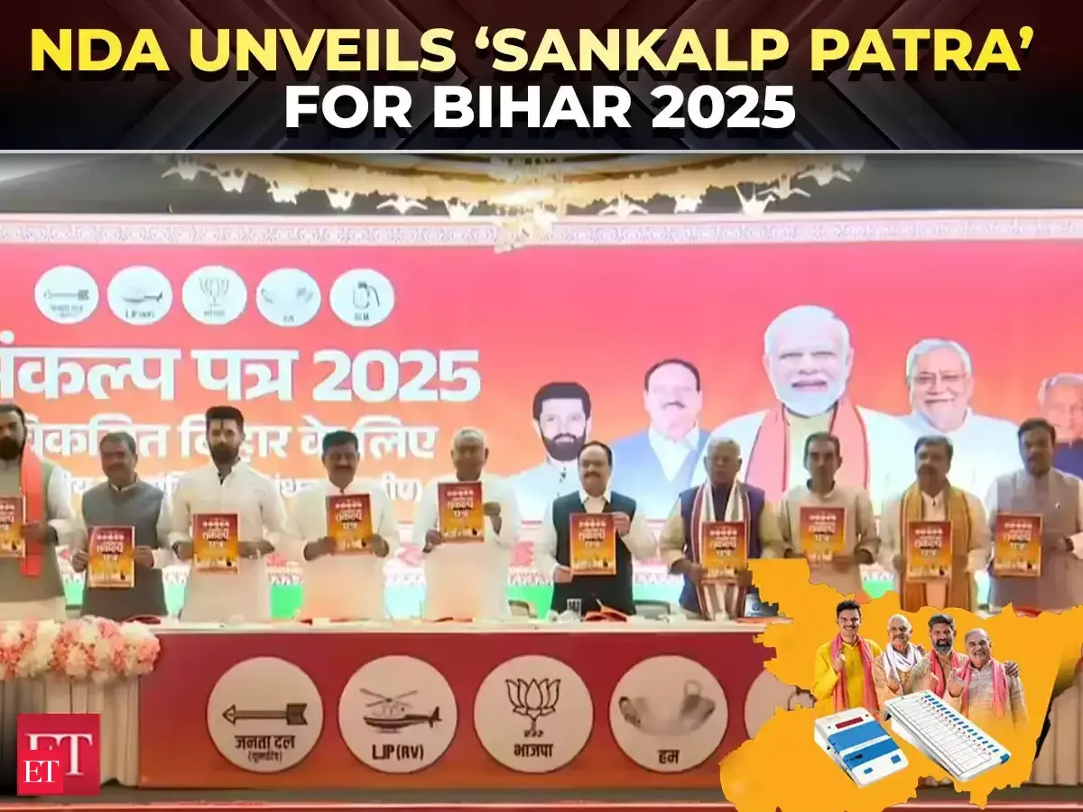 Bihar Election 2025: NDA unveils ‘Sankalp Patra’, promises one crore ...