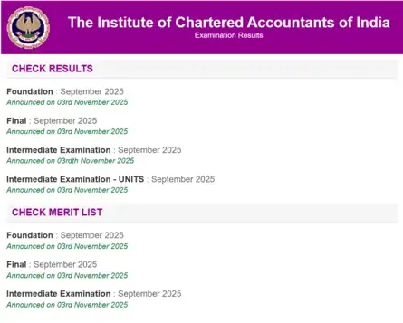 ICAI CA 2025 Result Live Updates: Check ICAI CA September 2025 toppers ...