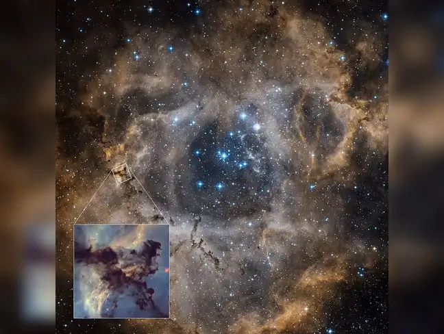 Rosette Nebula, also called the Skull Nebula, 10,000 times the mass of ...