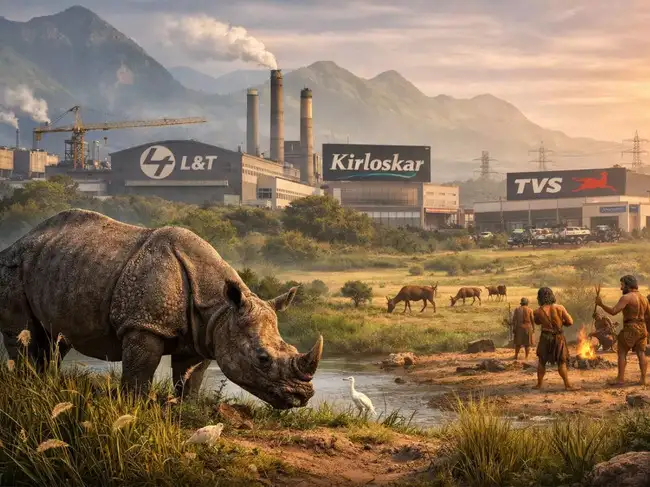 Long before L&T, Kirloskar and TVS factories, Rhinos roamed near today ...