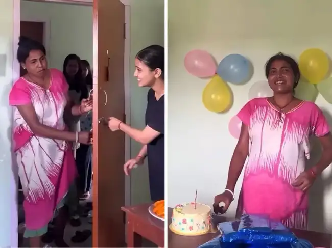 PG girls throw a birthday surprise for their cook ‘Didi’, who lived ...