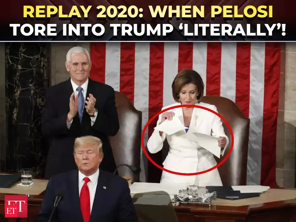 ‘Manifesto of mistruths’: Moment when Nancy Pelosi ripped copy of Trump ...