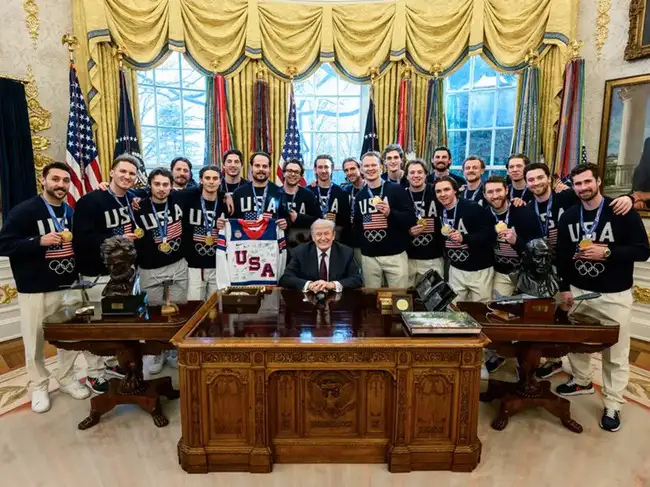 US men’s hockey team meets President Trump at White House ahead of his ...