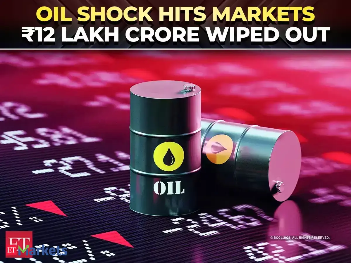 Sensex crashes 2,400 points as oil tops $118 amid West Asia war; ₹12 ...