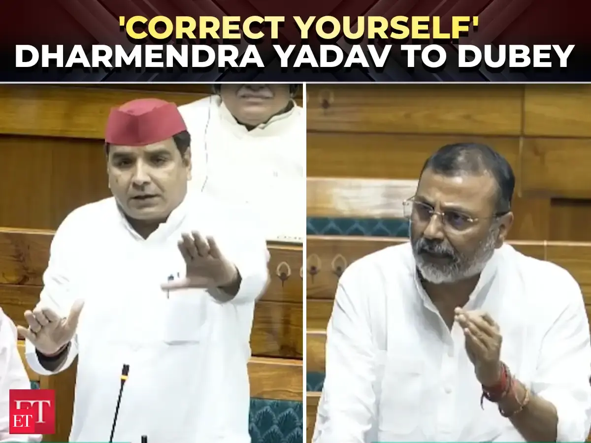 parliament row: SP’s Dharmendra Yadav asks BJP’s Nishikant Dubey to ...