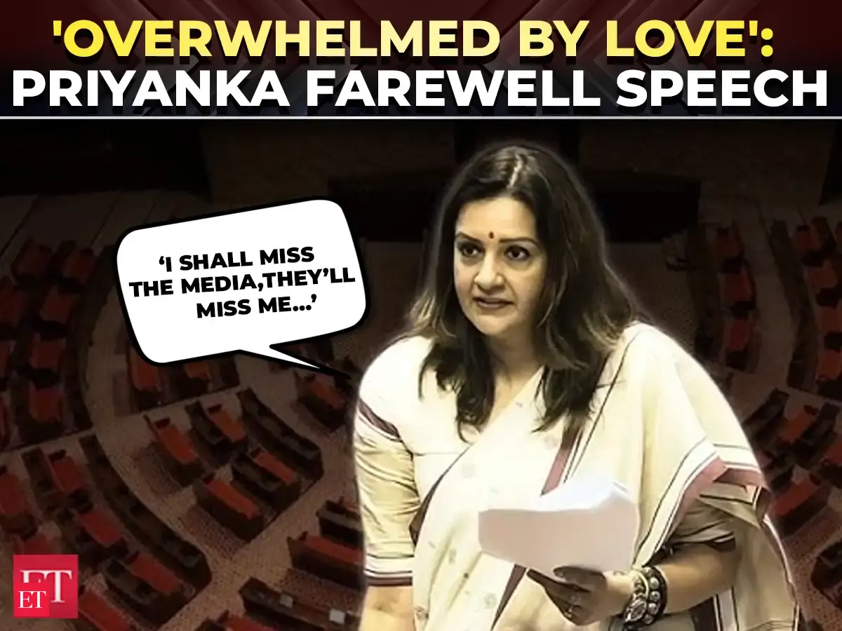 priyanka farewell rajya sabha: ‘It’s just a pause, I shall be back ...