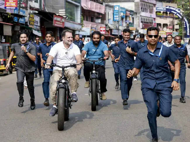 Rahul Gandhi bats for woman chief minister in Kerala, rides bicycle ...
