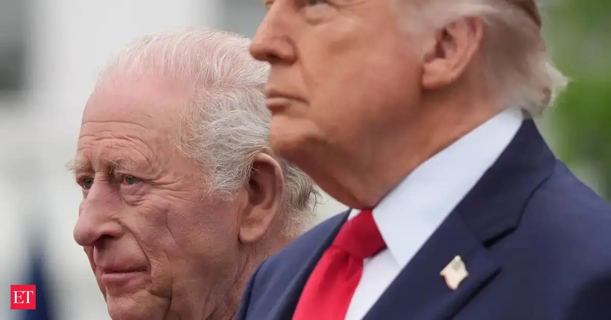 Watch: Trump cuts ahead to greet his own cabinet as King Charles waits ...