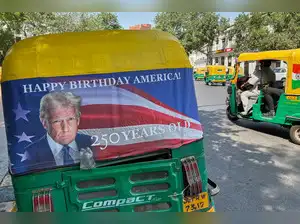 Trump's portrait hits New Delhi traffic as US Embassy rolls out 'Happy ...