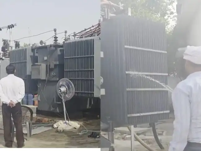 Uttar Pradesh Gonda power department uses unusual method to cool ...