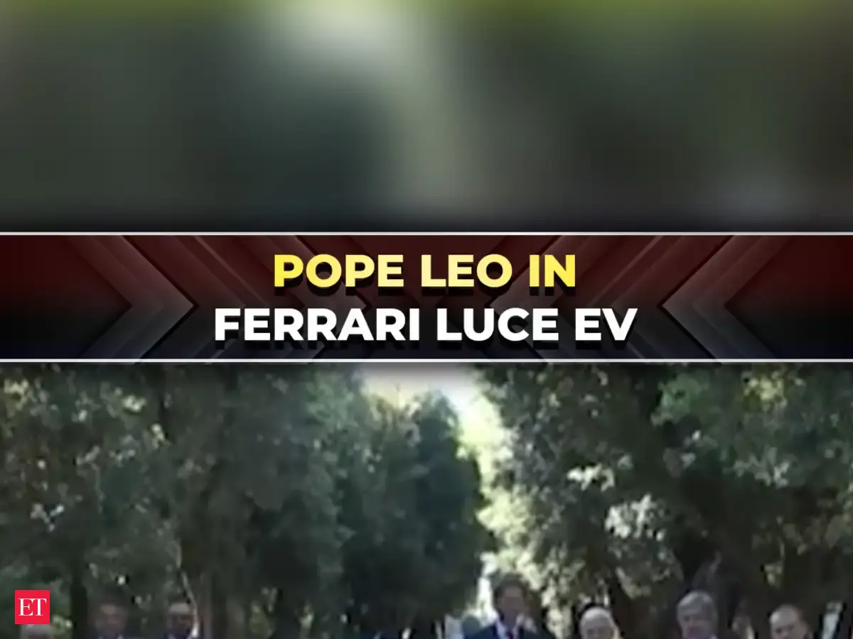Pope Leo gets behind the wheel of Ferrari Luce EV during Rome unveiling ...