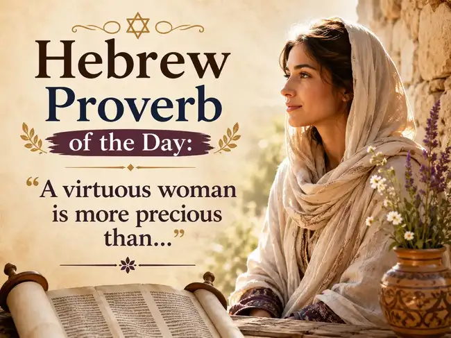 Hebrew Proverb of the Day: 'A virtuous woman is more precious than ...