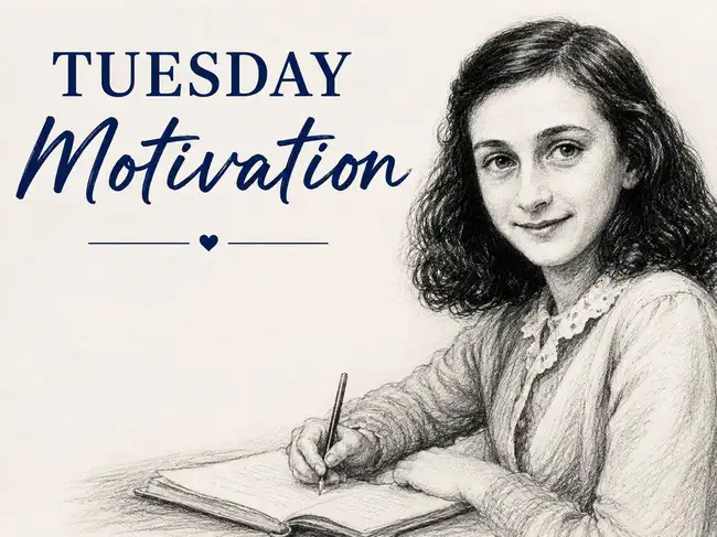 Tuesday Motivation quote by Anne Frank: 'Crying can bring relief, as ...