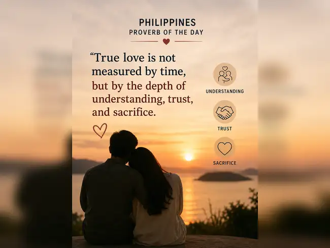 Philippines proverb of the day: “True love is not measured by time, but ...