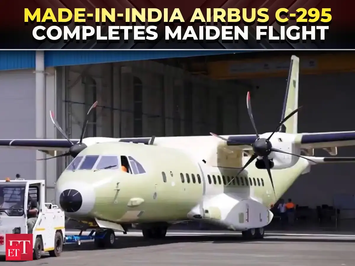 First ‘Made in India’ Airbus C-295 aircraft completes maiden test ...