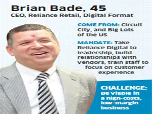 Reliance Digital gets Brian Bade on board as new CEO - The Economic Times