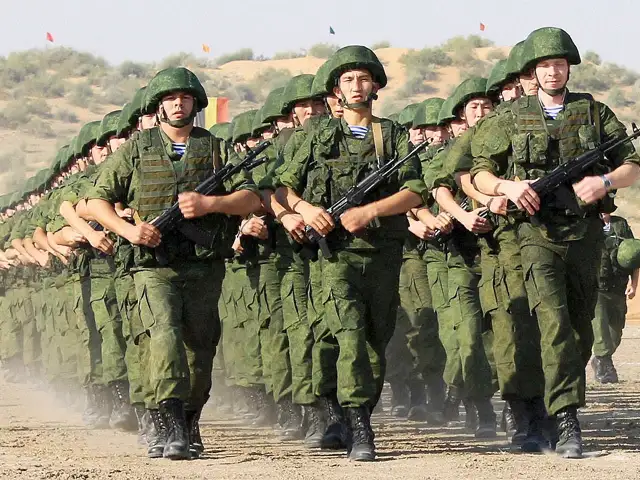 October 20, 2013 - Russian military in a training session in Jodhpur ...