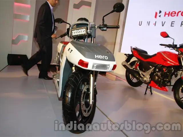 Hero unveils concept motorcycle RNT run on diesel - Hero's motorcycle ...