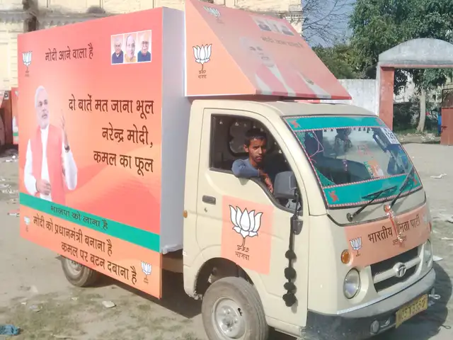 Modi raths: BJP's campaigning mini-vans - Modi raths: BJP's campaigning ...