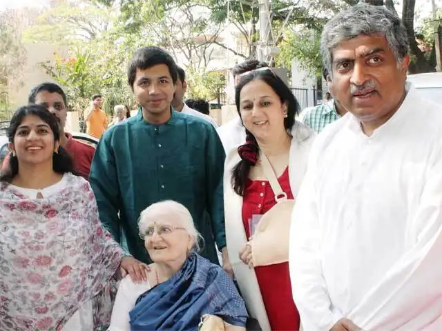 April 17, 2014 - Nandan Nilekani with family cast their votes | The ...