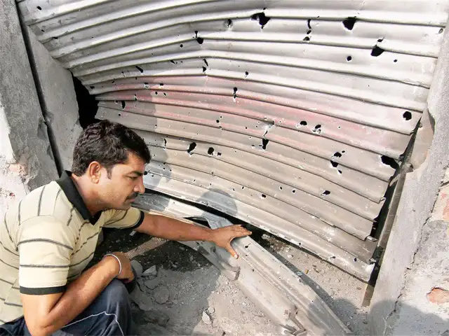 Bullet marks - Heavy shelling by Pakistan near border damages homes ...