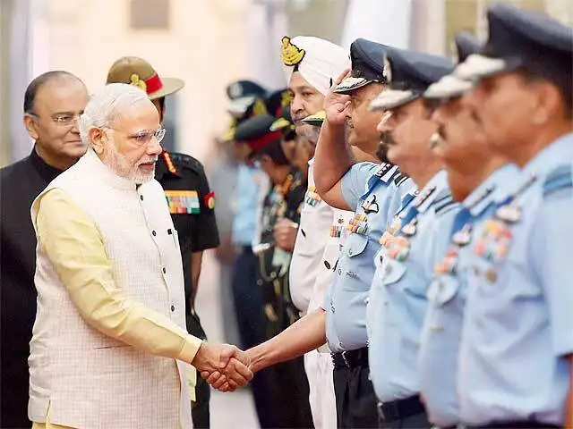Concern of Army, Air Force & Navy - In pictures: PM Narendra Modi meets ...
