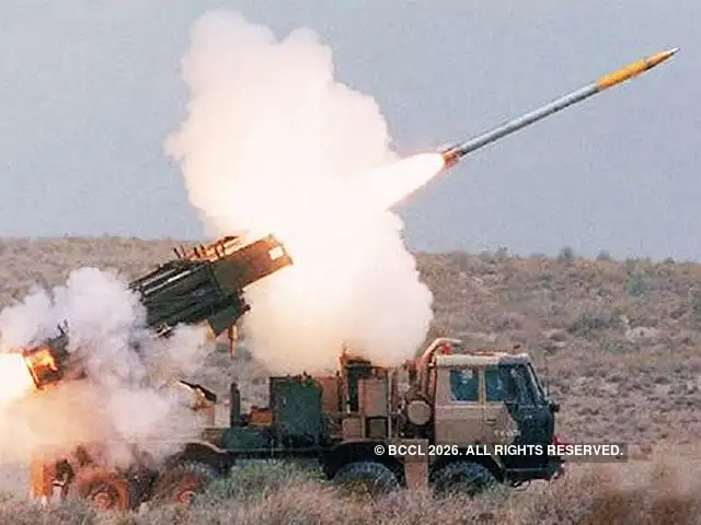 Battery of six launchers - Pinaka: Army's multi barrel rocket launcher ...