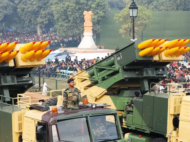 Battery of six launchers - Pinaka: Army's multi barrel rocket launcher ...