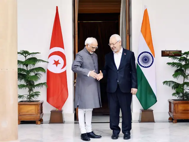 Sheikh Rashid Al-Ghannouch meets Hamid Ansari - April 6, 2015 | The ...
