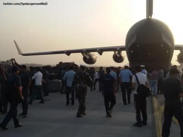 IAF aircrafts being loaded with supplies at Hindan - How India is ...