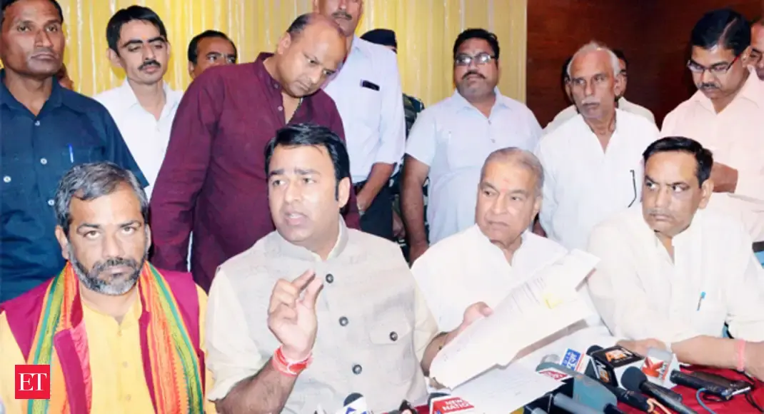 October 13, 2015 - Sangeet Som addressing a press conference | The ...