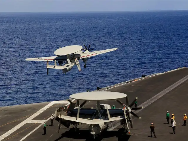 E2D Hawkeye AWACS taking off - India, US and Japan navies kick off 5 ...