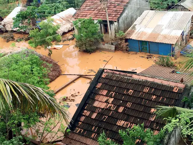 Stagnated rain water at Ellaiamman Koil - Heavy rainfall disrupts ...