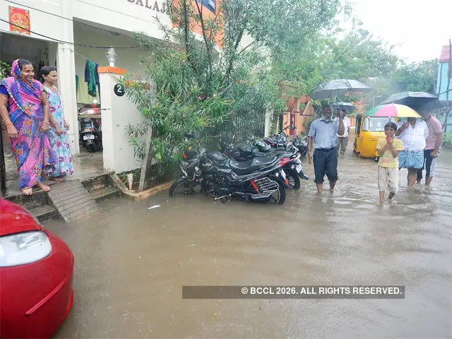 Rain water stagnated at Madipakkam - Heavy rainfall disrupts normal ...