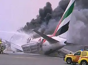 Emirates plane crash-lands at Dubai airport, tail catches fire - The ...