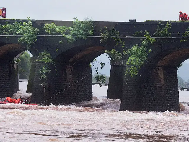 Rescue operations - Mahad bridge collapse: Search and rescue operations ...