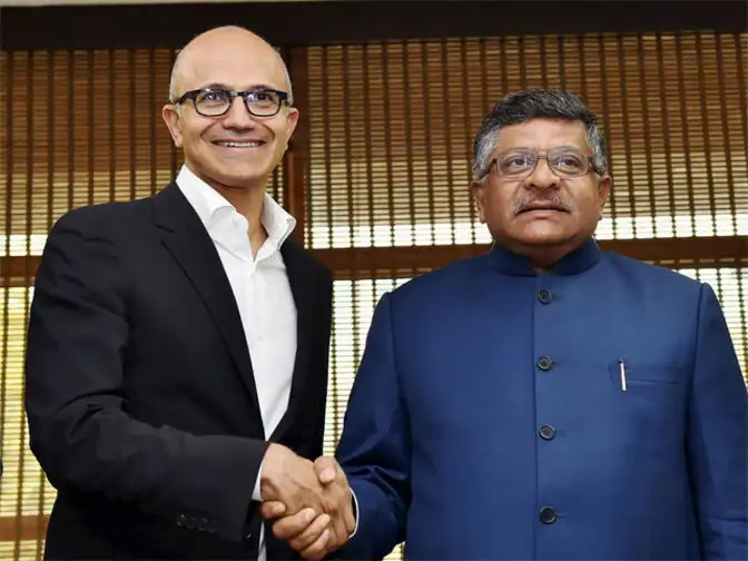 Satya Nadella: Satya Nadella meets PM Narendra Modi, Ravi Shankar ...