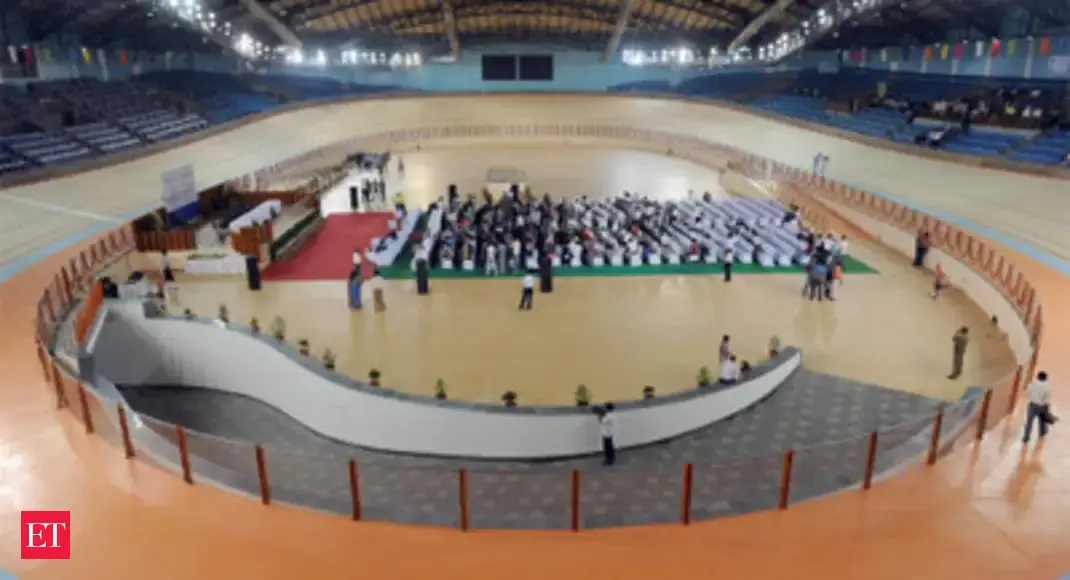A general interior view of the cycling velodrome - | The Economic Times
