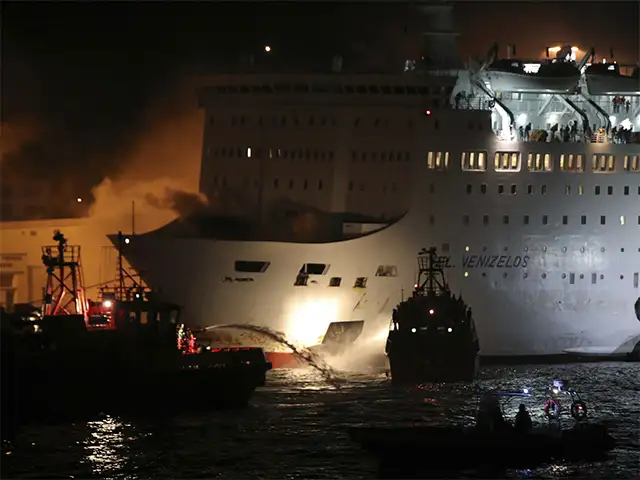 Greek ferry fire sends smoke billowing, but all aboard safe - Ship ...