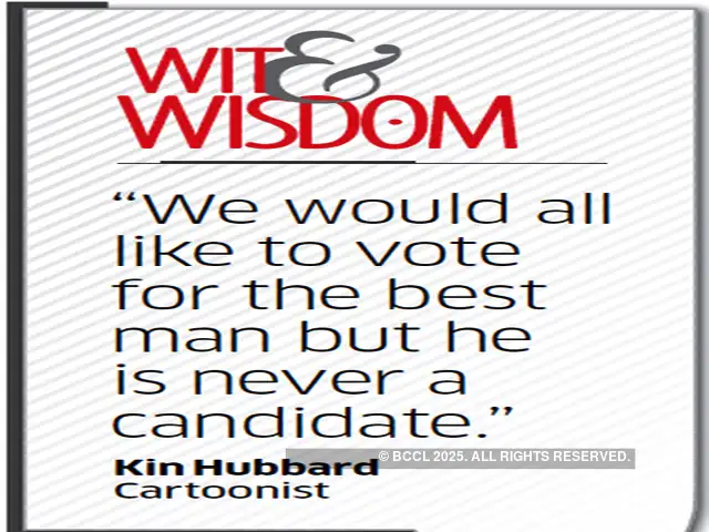 Quote by Kin Hubbard - November 2018 | The Economic Times