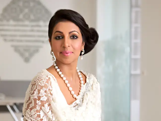 Priti Paul: Desert view, neon pink ceiling, antique umbrella over the ...