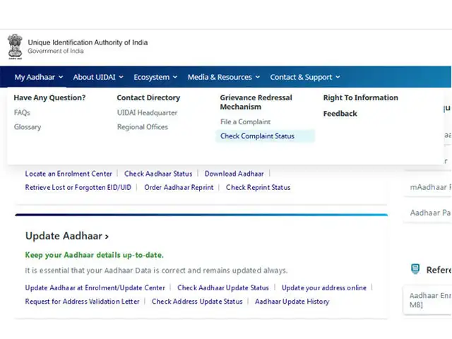 Step 2 - How to file Aadhaar related complaints online | The Economic Times