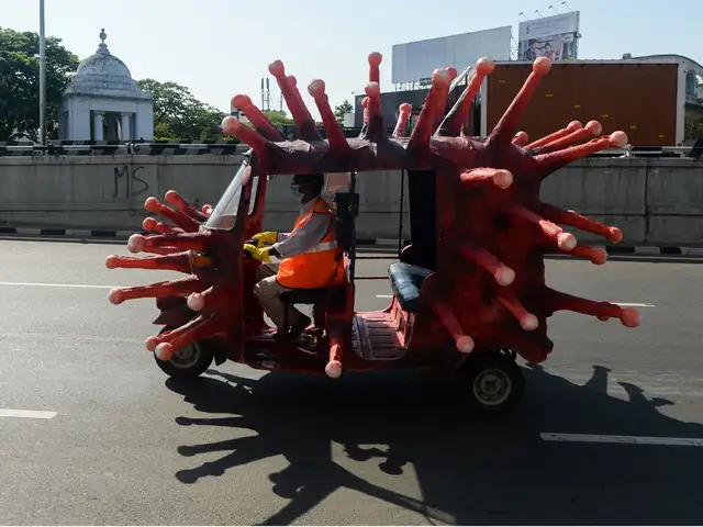 Auto art - Chennai artist modifies auto with COVID-19 theme | The ...