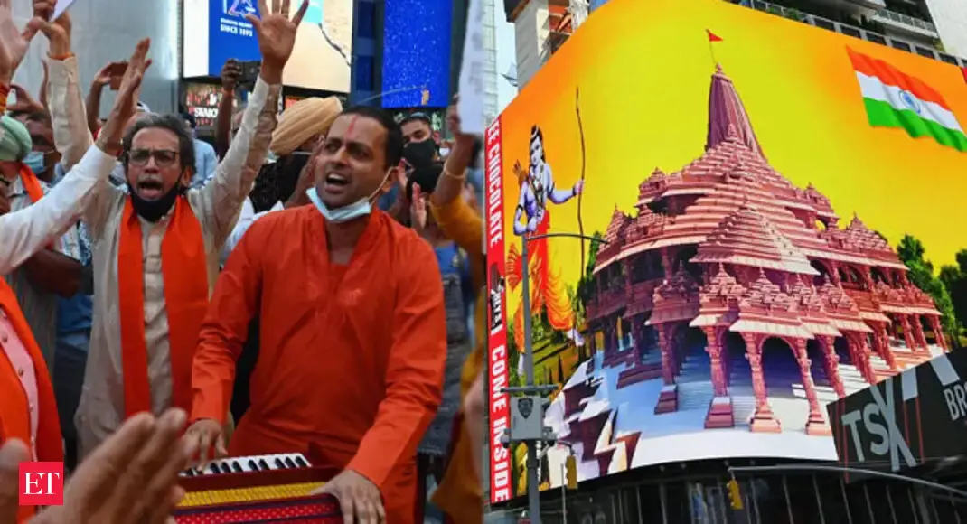 New York: Ram Mandir billboard shines at iconic Times Square amidst ...