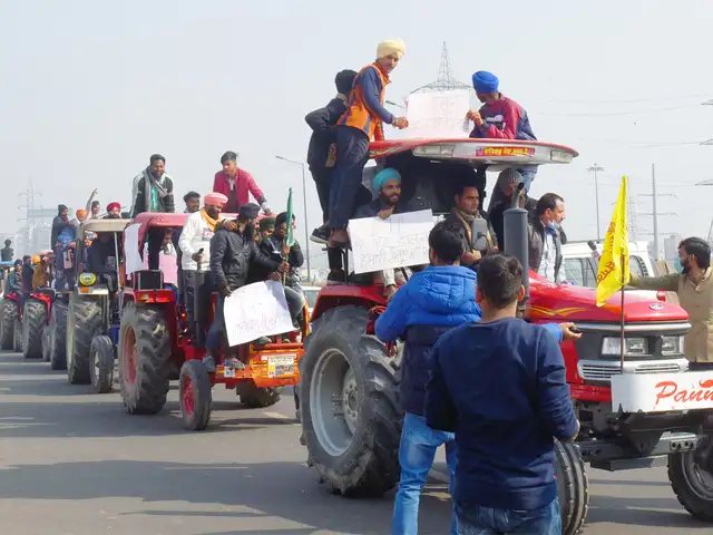 Thousands of farmers start tractor-march from protest sites against ...