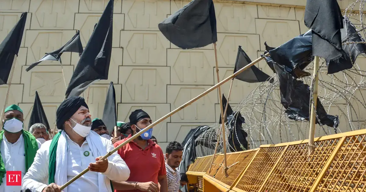Protest flags, slogans and marches as farmers observe 'black day' to ...
