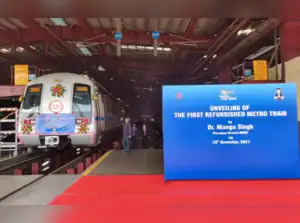 dmrc: Delhi Metro unveils first refurbished train after first-ever mid ...